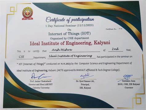 Ansh Mishra On Linkedin 1 Day National Seminar On Internet Of Things