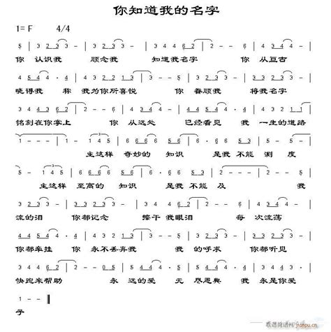 未知 《你知道我的名字》简谱未知 简谱大全