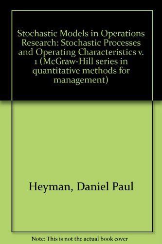 Buy Stochastic Processes And Operating Characteristics V 1