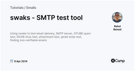 Swaks Smtp Test Tool Rtcamp