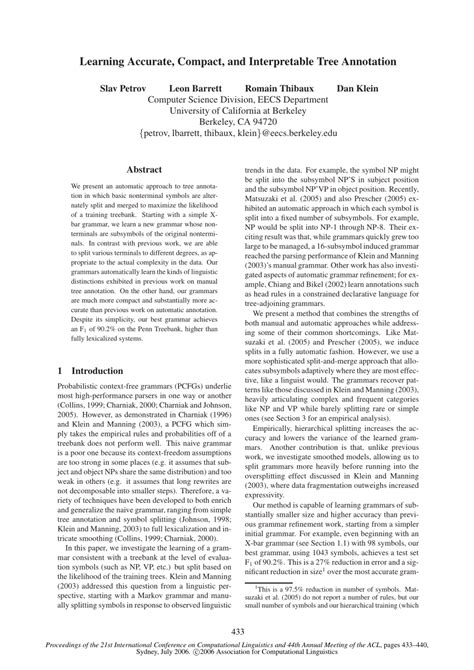 Pdf Learning Accurate Compact And Interpretable Tree Annotation