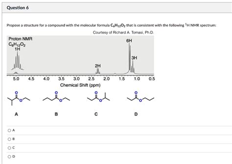 Solved Question 6 Propose A Structure For A Compound With The Molecular Formula Coh12oz That Is