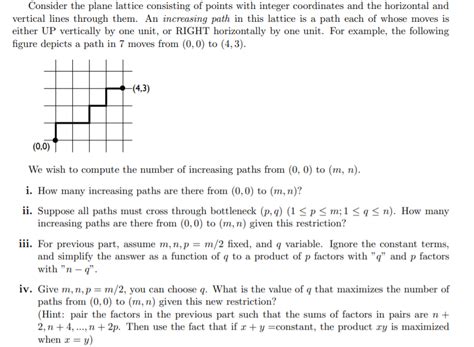 Solved Consider The Plane Lattice Consisting Of Points With