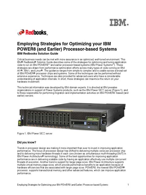 Employing Strategies For Optimizing Your Ibm Power8 And Earlier