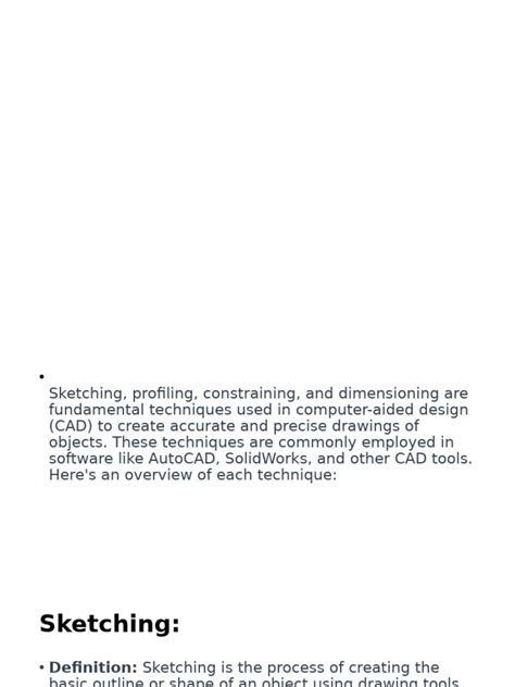 Sketch Profile Constraint And Dimension Techniques Pdf