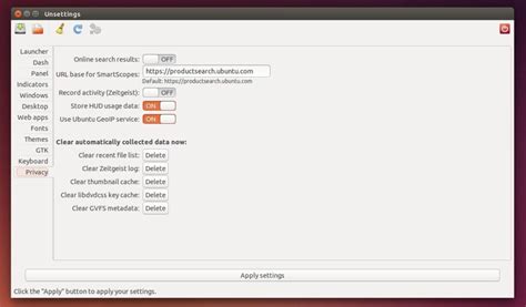 unity configuration tool ‘unsettings updates with ubuntu 14 04 support