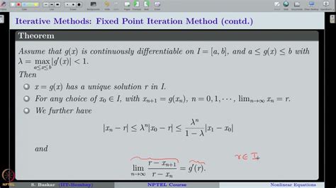 Lecture 35nonlinear Equations Fixed Point Iteration Methods Convergenceandmodified Newtons