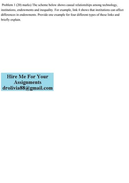 Problem 1 20 Marks The Scheme Below Shows Causal Relationships Amopdf