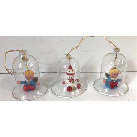 Vintage Glass Bell Ornaments Set Of 3 Chairish