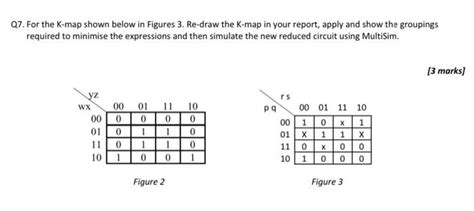 Solved Q7 For The K Map Shown Below In Figures 3 Re Draw Chegg Com