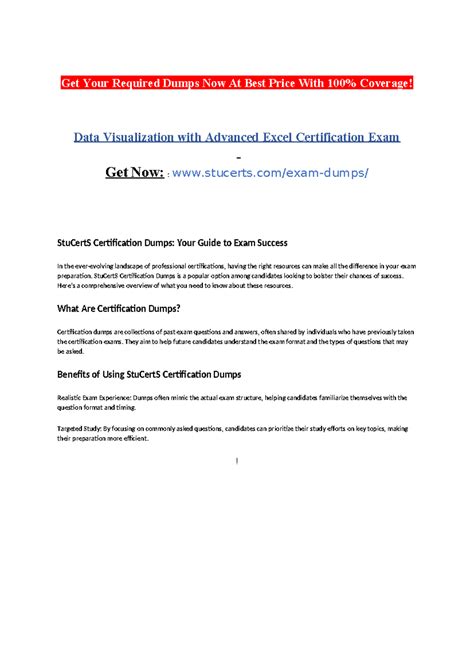 Data Visualization With Advanced Excel Certification Exam Get Your Required Dumps Now At Best