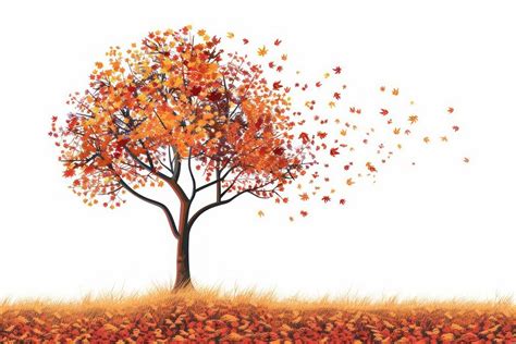 Autumn Tree Shedding Leaves Illustration Free Photo Illustration Rawpixel