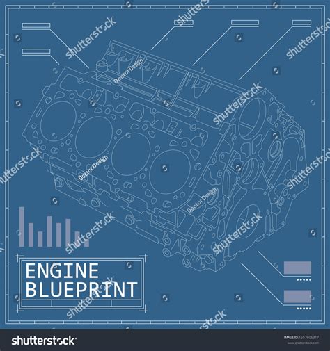 High Quality Car Engine Blueprint Vector เวกเตอรสตอก ปลอดคาลขสทธ 1557606917