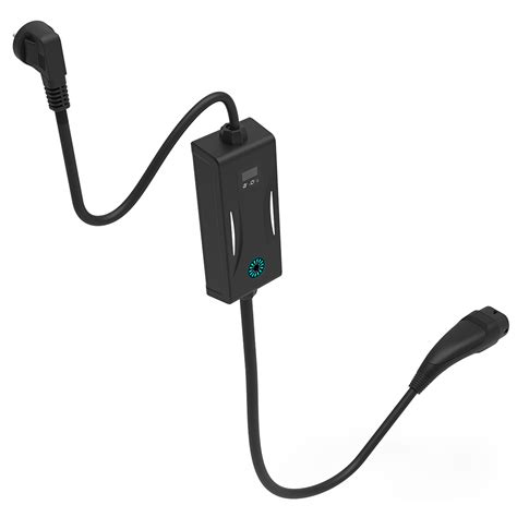 3kw 7kw type 2 one phase portable ev car charger with lcd display ev charger eco electric co ltd