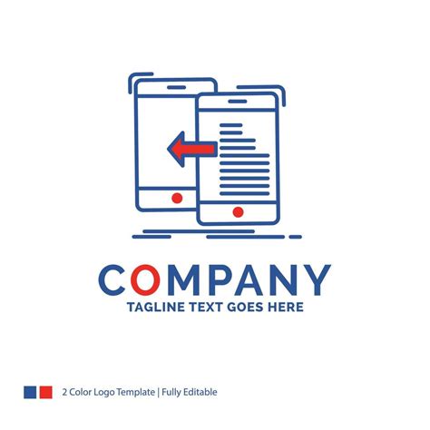 Company Name Logo Design For Data Transfer Mobile Management Move Blue And Red Brand Name