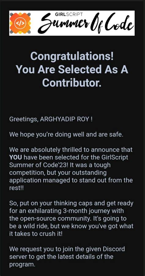 Arghyadip Roy On Linkedin Girlscriptsummerofcode Opensourcecommunity