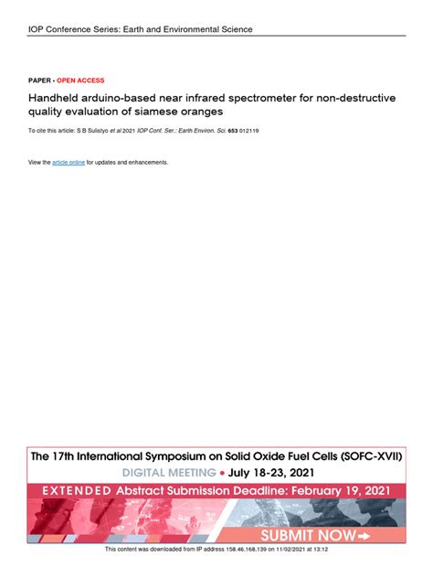 Handheld Arduino Based Near Infrared Spectrometer Pdf Infrared