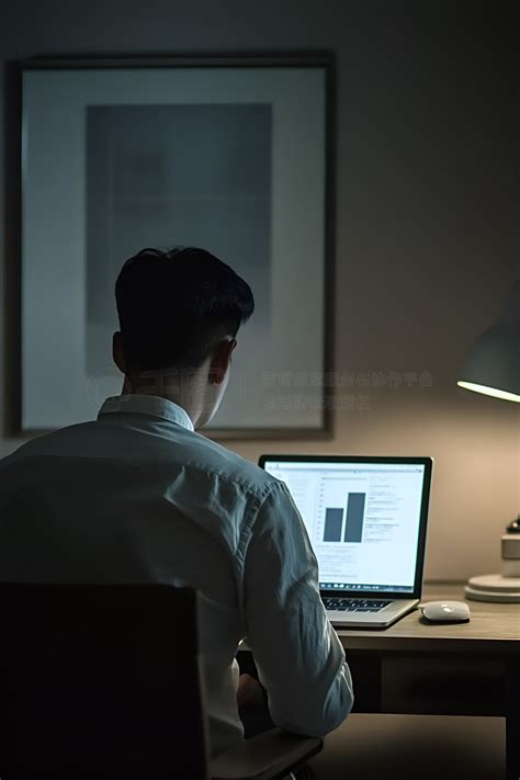 办公ai数字艺术 办公简约风格职场白领男性专注办公电脑工作场景人像照片 Ai人像免费下载png格式2688像素编号71841459 千图网
