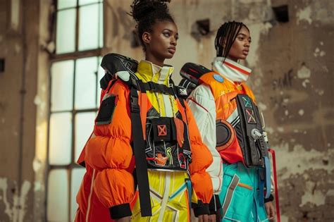 Enter A World Where Retro Meets Future In A Fashio Generative Ai Premium Ai Generated Image