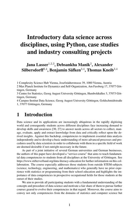 Pdf Introductory Data Science Across Disciplines Using Python Case