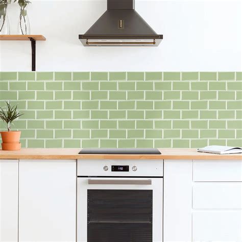 Olive Green Subway Peel And Stick Tile Backsplash Thicker Design