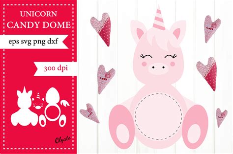 Unicorn Candy Dome Svg Candy Dome Holde Graphic By Olyate0108 · Creative Fabrica
