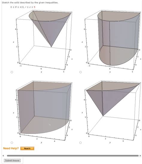 Sketch The Solid Described By The Given Chegg Com