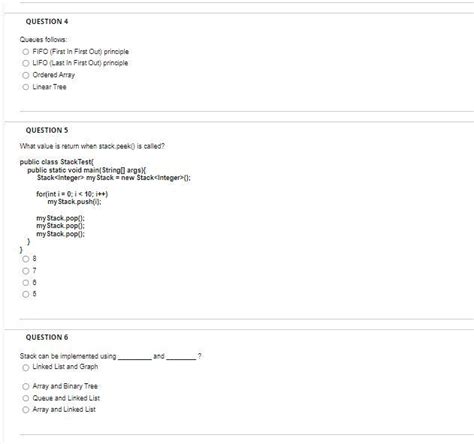 Solved Consider The Following Operation Performed On A Stack Chegg