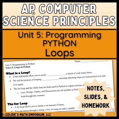 Goldies Ap® Csp Programming In Python Lesson 5 Loops Tpt