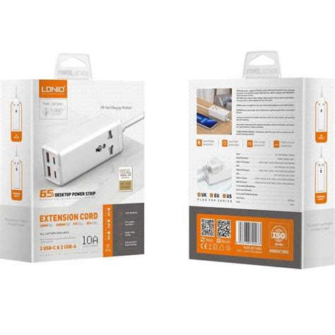 Ldnio Power Strip W Desktop Sc White Hgadgets