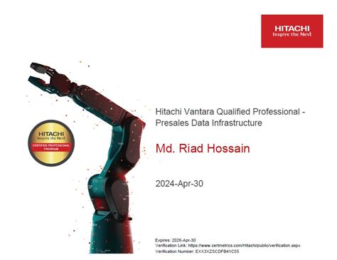 md riad hossain on linkedin i m happy to share that i ve obtained a new certification hitachi…