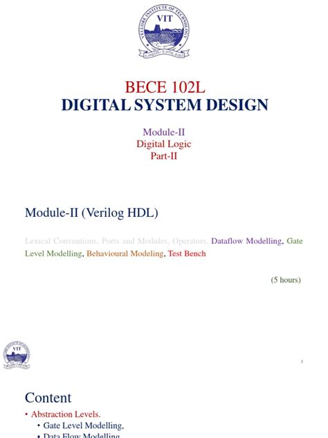 Dsd Module 2 Part 2 Pdf Logic Gate Control Flow