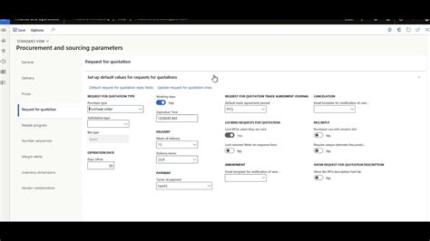 52 D365fo Procurement And Sourcing Parameters Overview Youtube