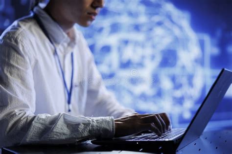 Computer Scientist Doing Ai Simulation Stock Image Image Of