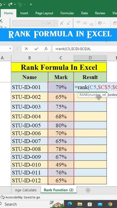 How To Use Rank Function In Excel Rank Formula In Excel Excel Exceltips Techblend8