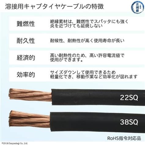 三ッ星 三ツ星 溶接用 キャブタイヤケーブル（ キャプタイヤ ）wct 22sq 20m 工具の三河屋 Yahoo 店 通販