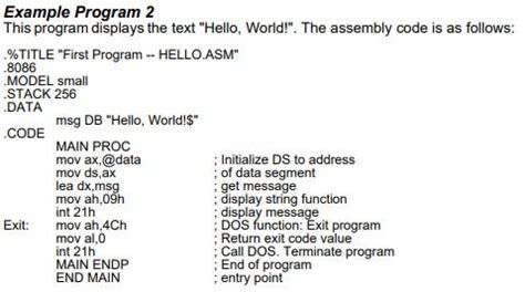 Solved Write An Assembly Language Program Like Example Chegg
