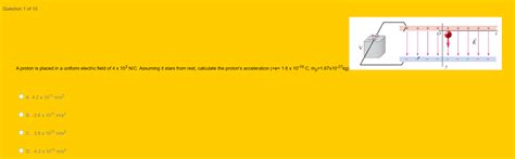 Solved Question Of V A Proton Is Placed In A Chegg Com