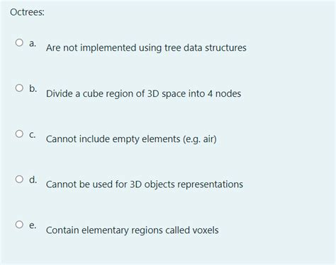 Solved Octrees O A Are Not Implemented Using Tree Data