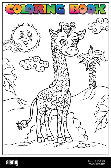 Cute Giraffe Cartoon Coloring Pages Cute Giraffe Coloring Book Fun