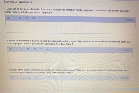Solved Exercise Questions Define Oxidation Chegg Com