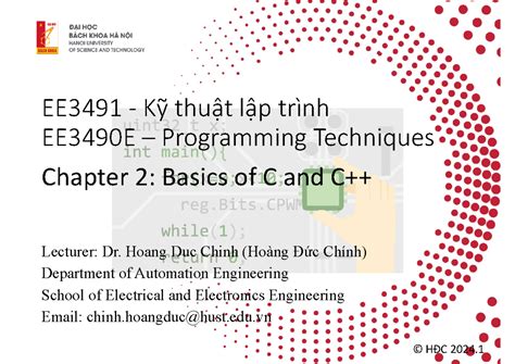 chapter 2 basics of c c programming ee3491 tech of programming