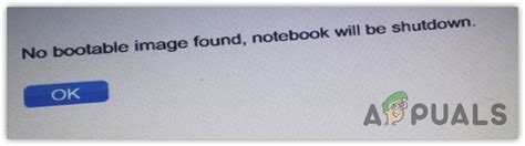 Fix No Bootable Image Found Notebook Will Be Shutdown