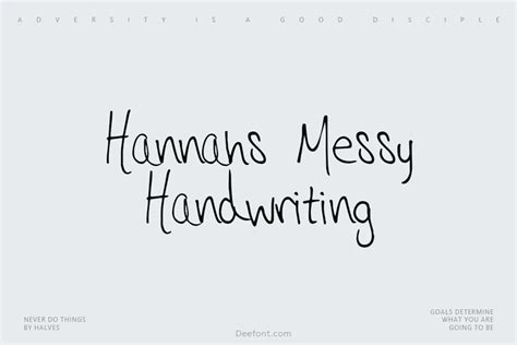 Hannahs Messy Handwriting Font Free Download And Preview Deefont