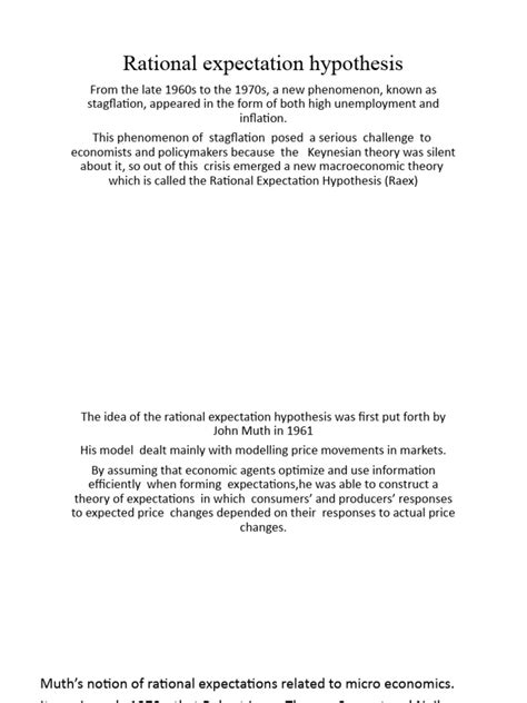 Rational Expectation Pdf Rational Expectations Phillips Curve
