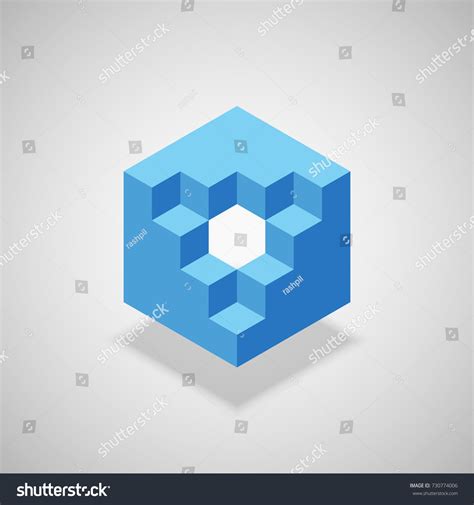 Isometric View Cube Missing Parts Vector Stock Vector Royalty Free 730774006 Shutterstock