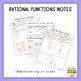 Rational Functions Guided Notes Bundle Algebra By Math With Ms Rivera