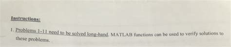 Solved Instructions 1 Problems 1 11 Need To Be Solved Chegg Com
