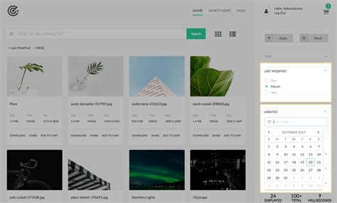Date Range Filter Asset Share Commons