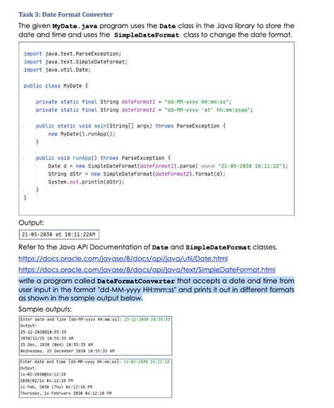 Solved Task 3 Date Format Converter The Given Mydatejava